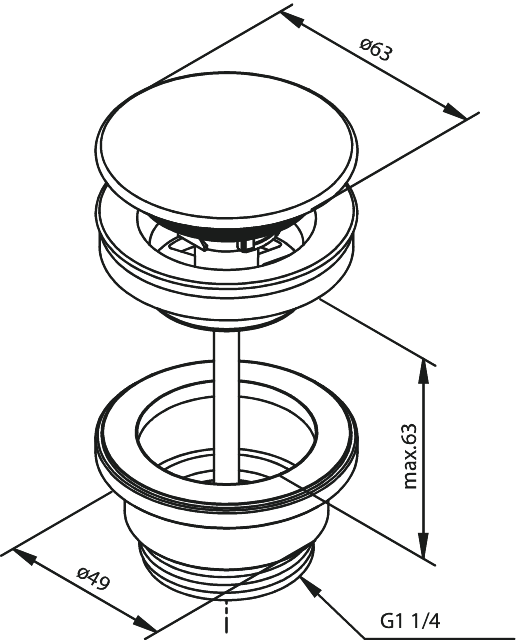Badkameraccessoires Staal PVD Wastafel klikwaste [https://damixa.nl]