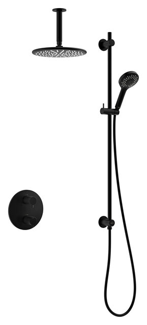 Unterputzarmaturen Mattschwarz SR 2 - UP Thermostat Duschsystem [https://damixa.de]