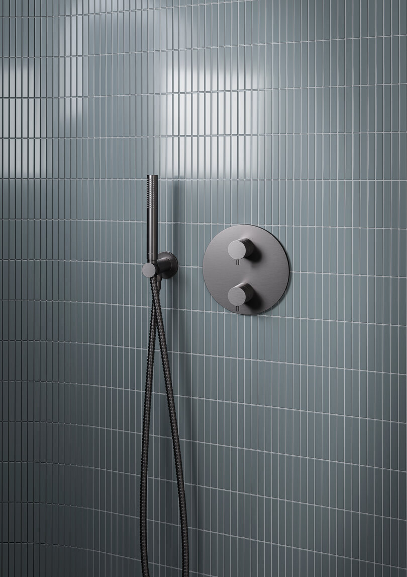 Brushed graphite grey water taps and shower systems [https://damixa.com]