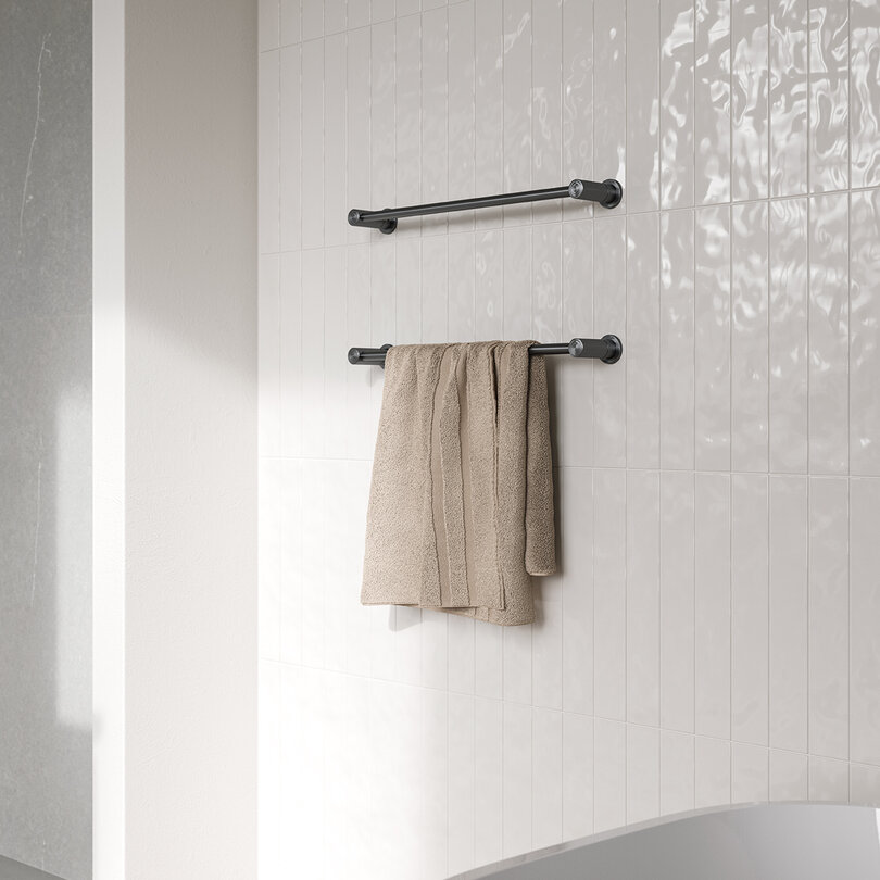 Brushed graphite grey water taps and shower systems [https://damixa.com]