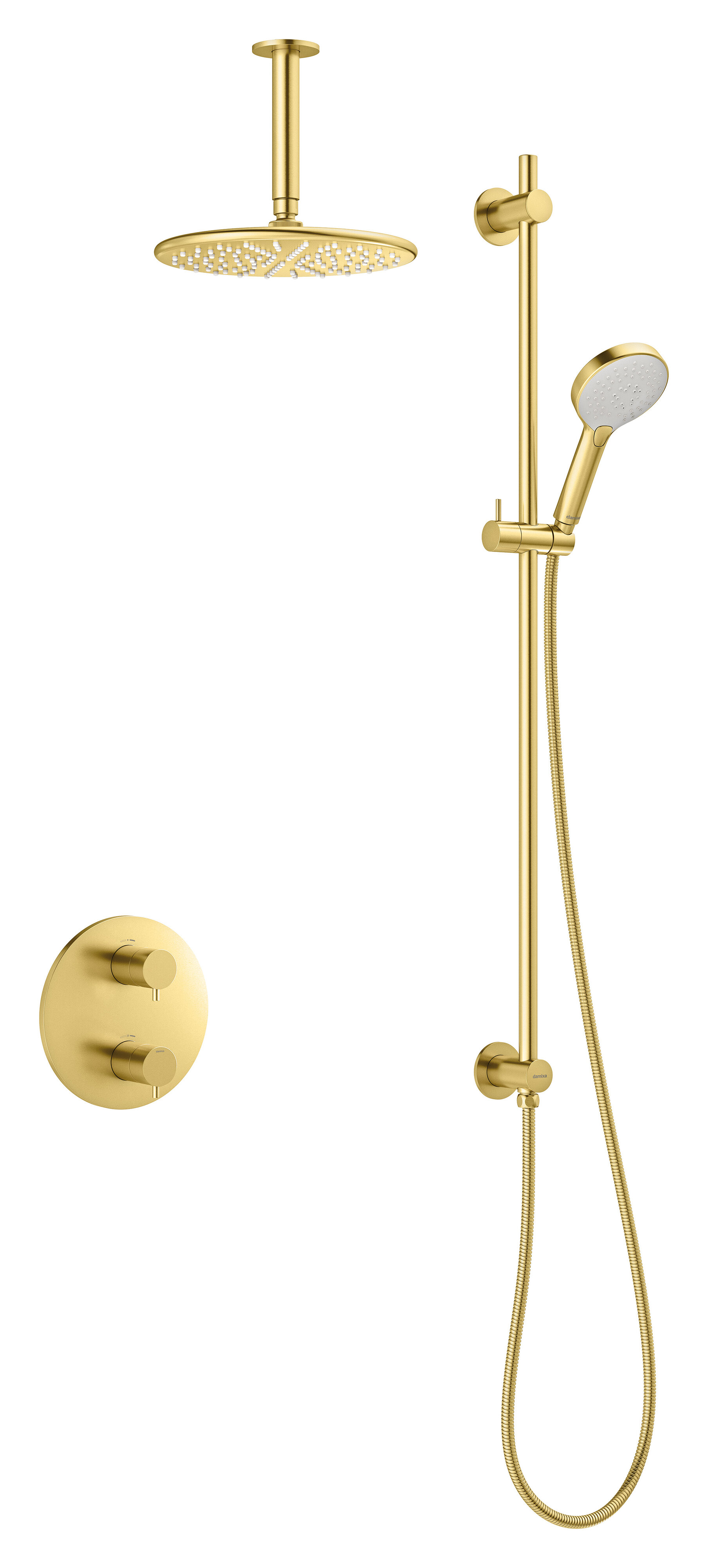 Concealed Brushed Brass PVD Silhouet SR2 - concealed shower system [https://damixa.com]