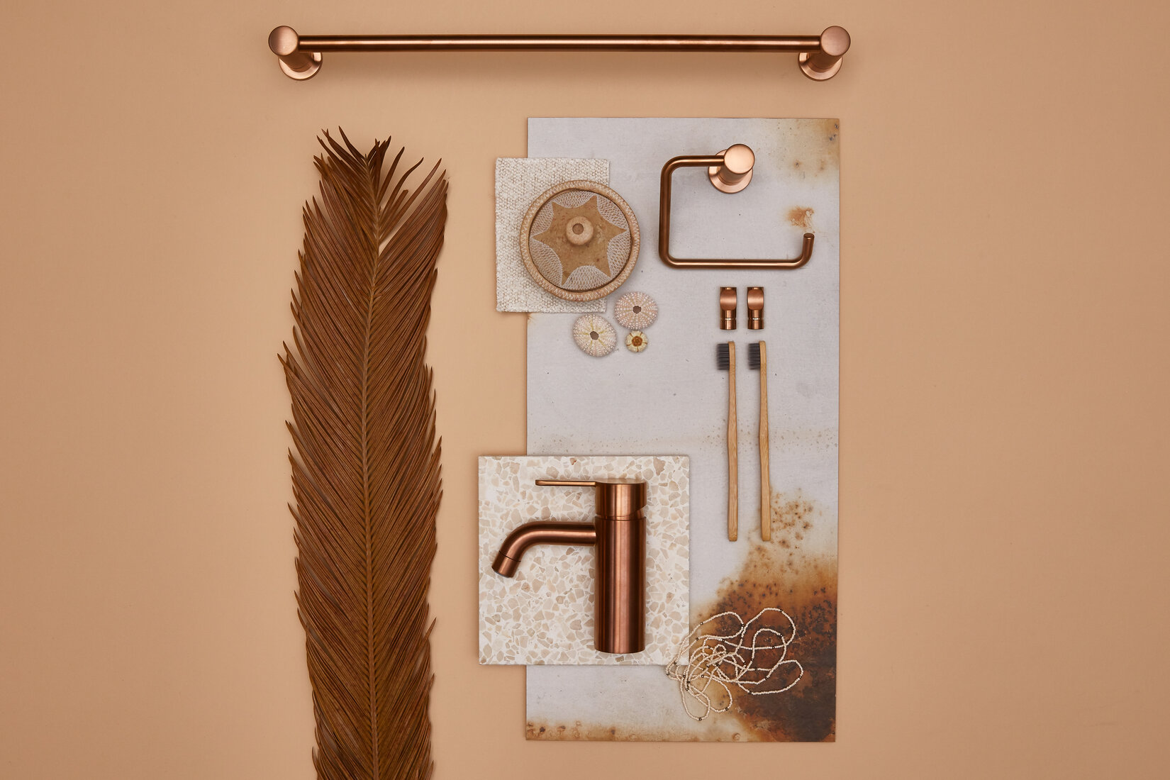Tap into your Damixa brushed copper kitchen and bath surface style [https://damixa.com]