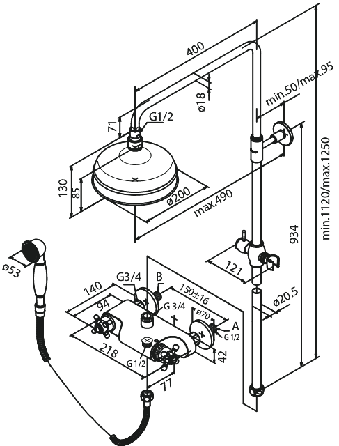 Tradition Chrome Shower System [https://damixa.com]