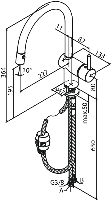 Merkur Chrome Kitchen Mixer [https://damixa.com]