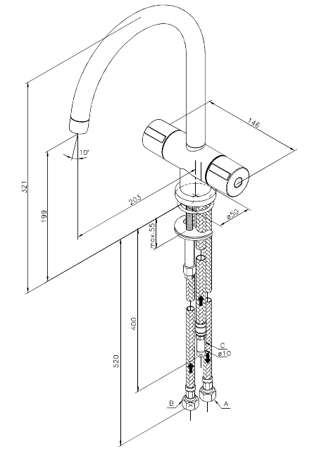 Titan Chrome Kitchen Mixer [https://damixa.com]