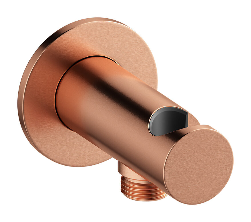 Inbouw Mat Koper PVD Muuraansluiting 1/2" met douchehouder [https://damixa.nl]