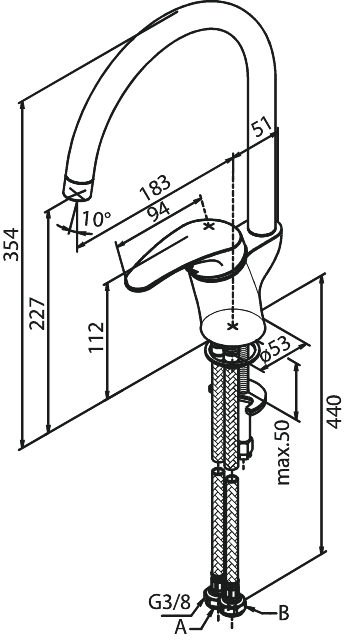 Space Chrome Kitchen Mixer [https://damixa.com]
