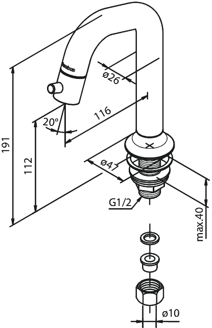Sky Chroom Fonteinkraan [https://damixa.nl]