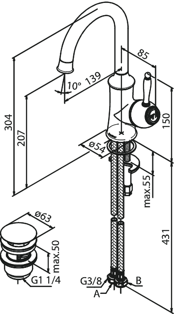 Tradition Chrome Basin Mixer with pop up waste [https://damixa.com]