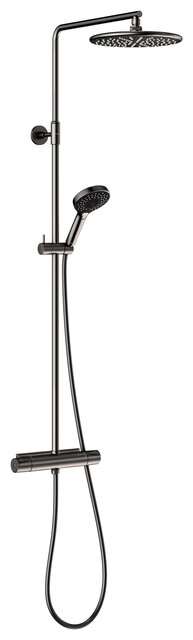 Silhouet Borstad grafitgrå PVD Takduschpaket 160 MM CC [https://damixa.se]