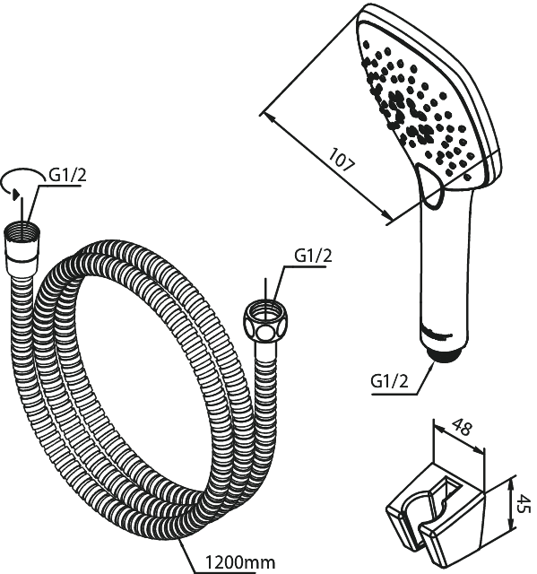 Pine Matt black Handshower set [https://damixa.com]