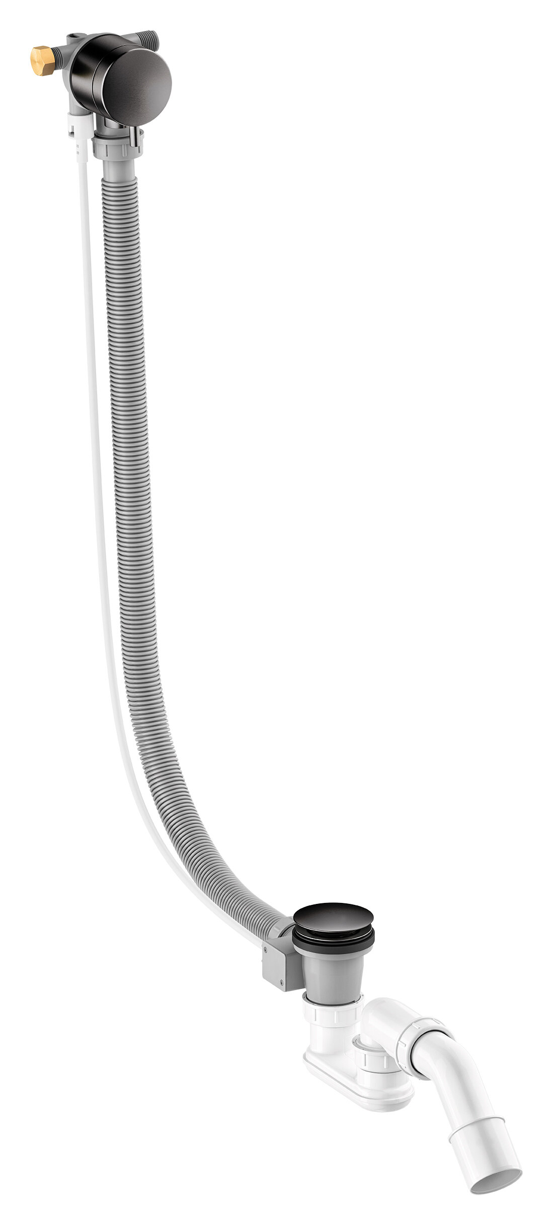 Inbouw Grafiet PVD Badafvoer met overloop en watertoevoer [https://damixa.nl]