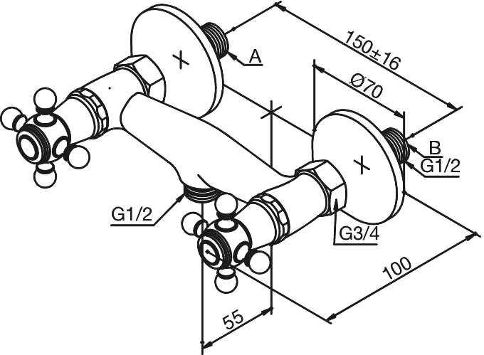 Tradition Chrome Shower Mixer [https://damixa.com]