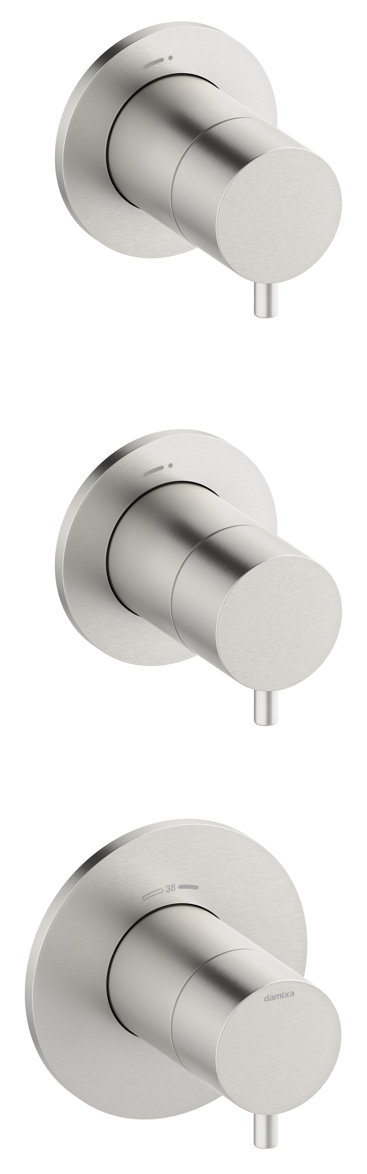 Unterputzarmaturen Stahl PVD Outer pars bundle - Thermostat + 2 stop cocks [https://damixa.de]