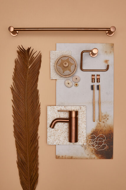 Badkameraccessoires Mat Koper PVD Dubbele handdoekhouder [https://damixa.nl]