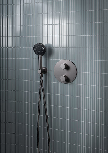 Concealed Graphite Grey PVD Silhouet SR1 - concealed shower system [https://damixa.com]