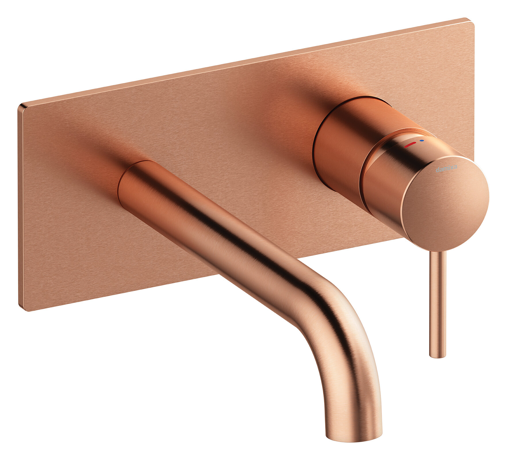 Concealed Brushed Copper PVD Osier basin square back plate (180mm) [https://damixa.com]