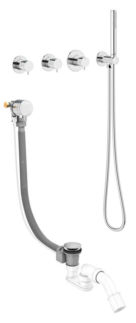 Armatura podtynkowa Chrom Silhouet BS1 - Podtynkowy termostatyczny zestaw wannowy [https ...