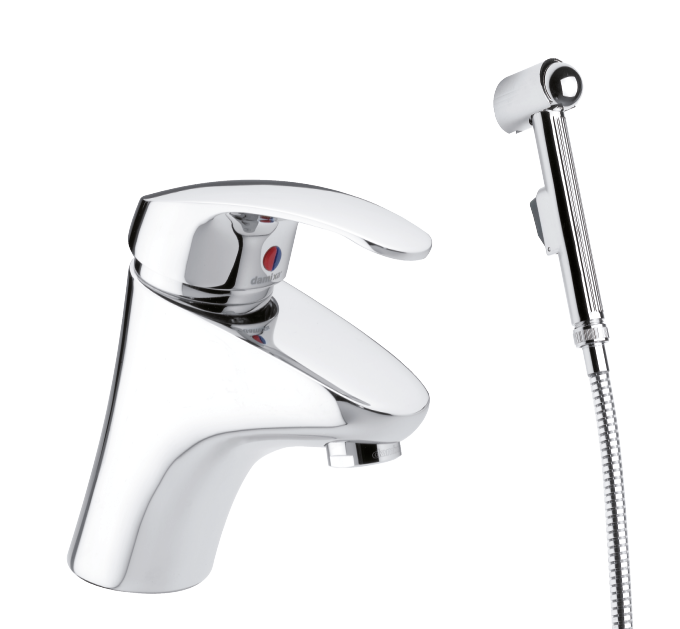 Lyra Chrome Basin Mixer with sidespray [https://damixa.com]