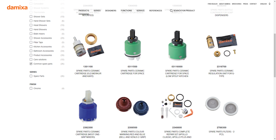 Damixa Spare parts | Find spare parts for all our mixers [https ...