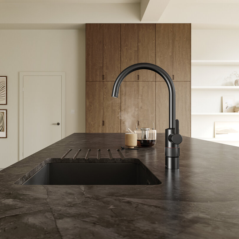Brushed graphite grey water taps and shower systems [https://damixa.com]