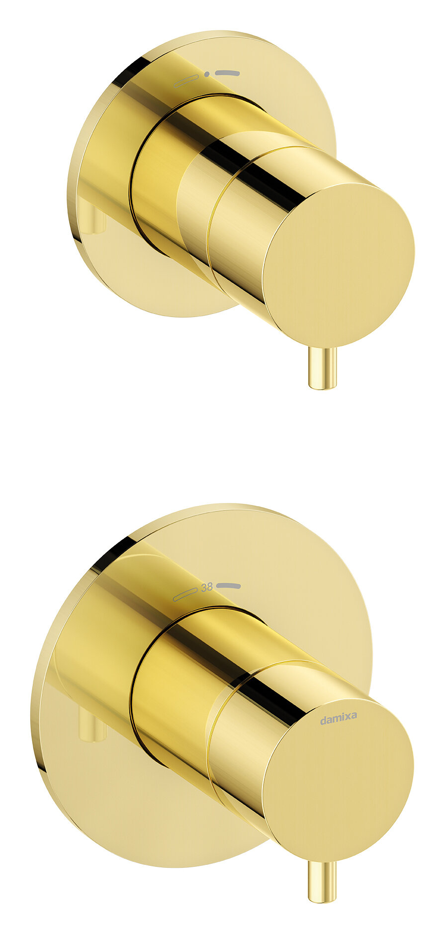 Inbouw Messing PVD Afbouwset thermostaat + 2-weg omstel [https://damixa.nl]