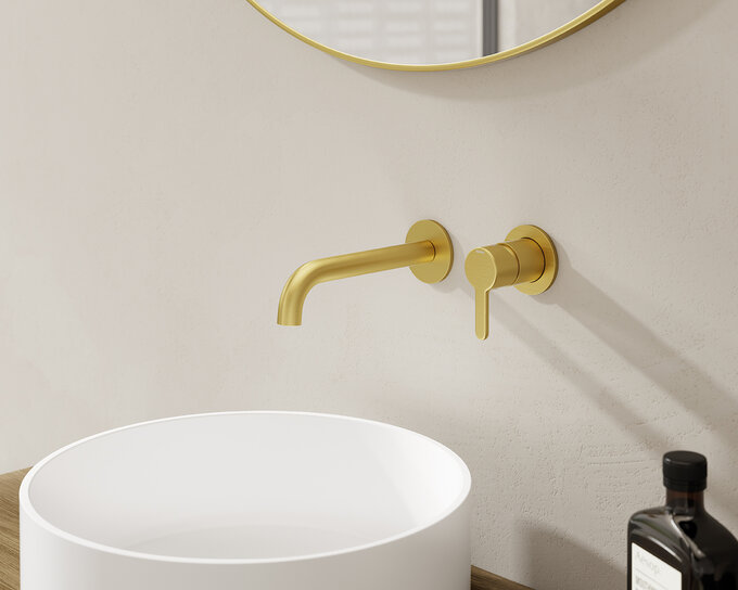 Concealed Brushed Brass PVD Silhouet Exposed kit for built in Basin Mixer [https://damixa.com]