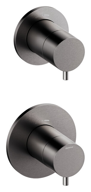 Inbouw Grafiet PVD Afbouwset thermostaat + 2-weg omstel [https://damixa.nl]