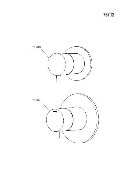Inbouw Mat zwart Afbouwset thermostaat + 2-weg omstel [https://damixa.nl]
