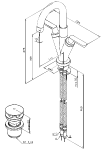 Venus Chrome Basin Mixer with pop up waste [https://damixa.com]