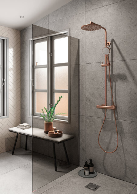Silhouet Brushed Copper PVD Shower System [https://damixa.com]