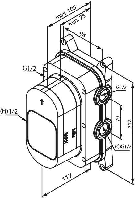 Inbouw . box 2-weg thermostaat [https://damixa.nl]