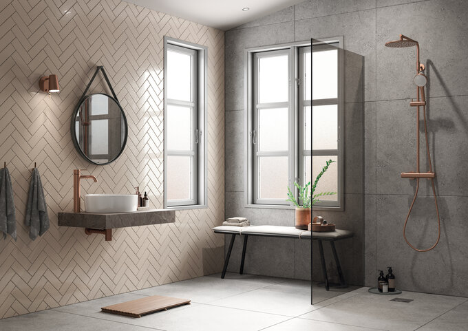 Silhouet Kupfer gebürstet Thermostat Duschsystem [https://damixa.de]