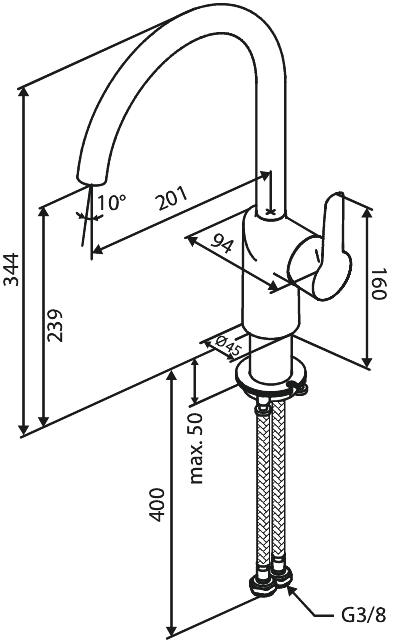 Core Matt black Kitchen mixer [https://damixa.com]