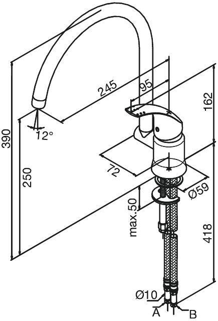 Jupiter Chrome Kitchen Mixer [https://damixa.com]