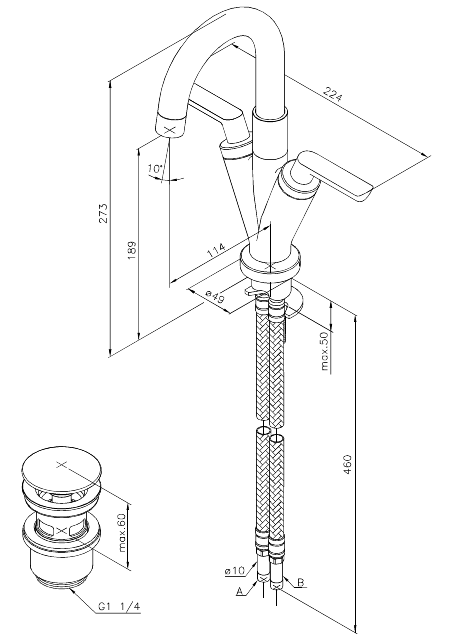 Venus Chrome Basin Mixer with pop up waste [https://damixa.com]