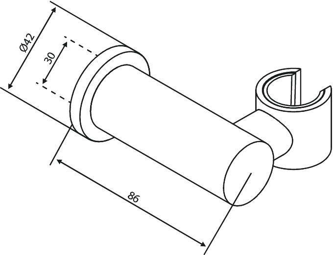 Graphite Grey Hand Shower Holder Flex [https://damixa.com]