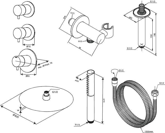 Concealed Brushed Bronze Iris XS 2 [https://damixa.com]