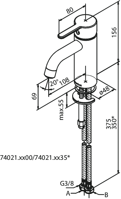 Silhouet Chrome Basin Mixer - Small [https://damixa.com]